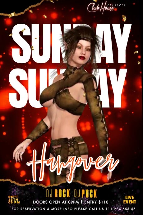 Copy of sunday hangover night club party | PosterMyWall