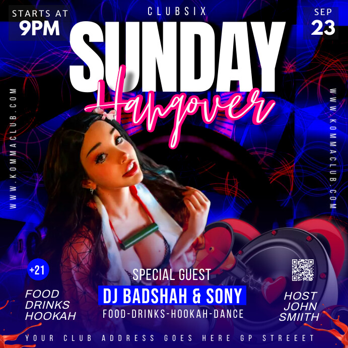 Sunday hangover Night Party Template | PosterMyWall