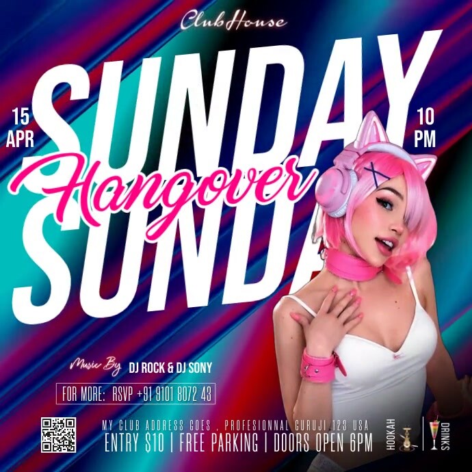 sunday hangover night party Template | PosterMyWall