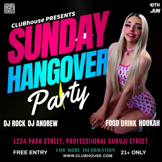 sunday hangover night sexy party Template | PosterMyWall