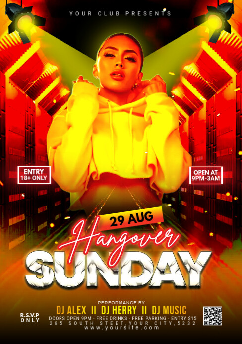 Copy of SUNDAY HANGOVER PARTY (4) | PosterMyWall