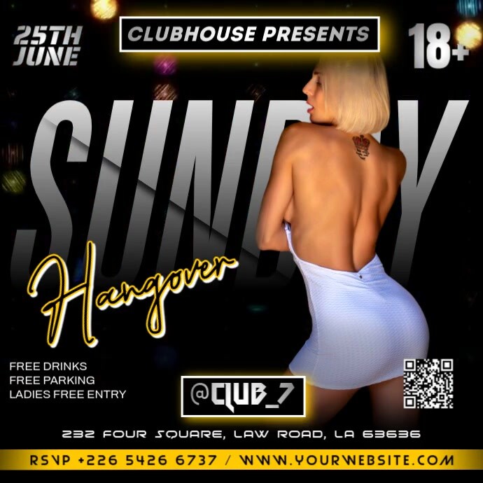 Copy of SUNDAY HANGOVER PARTY FLYER TEMPLATE | PosterMyWall
