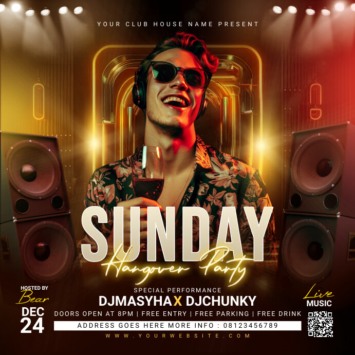 Copy of Sunday Hangover Party Template | PosterMyWall