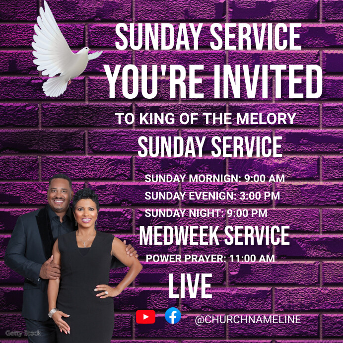 Sunday invitation service Templat | PosterMyWall