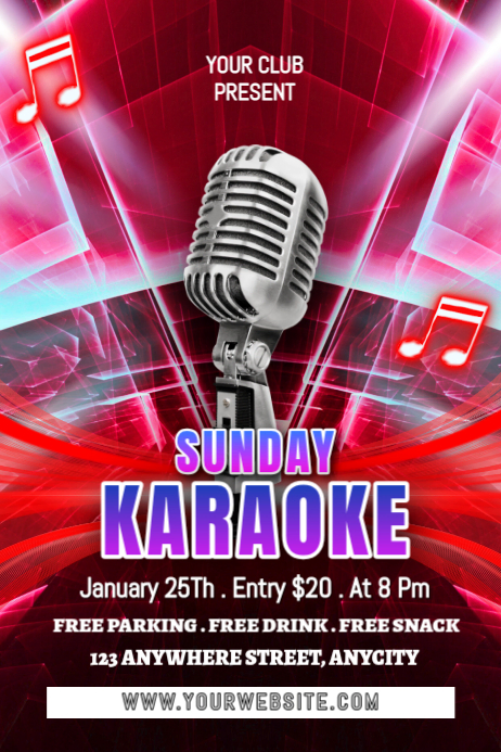 Sunday karaoke Template | PosterMyWall