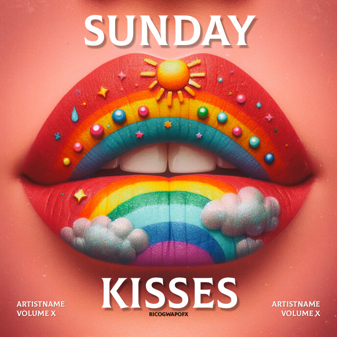 SUNDAY KISSES ALBUM ARTWORK TEMPLATE | PosterMyWall