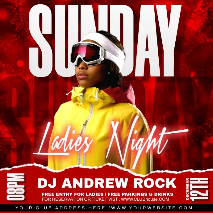 sunday ladies night/club party Template | PosterMyWall