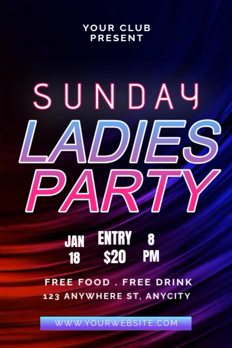 Sunday Ladies Party Poster Template | PosterMyWall