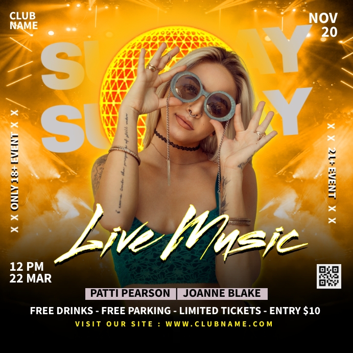 Sunday Live Music Party Template | PosterMyWall