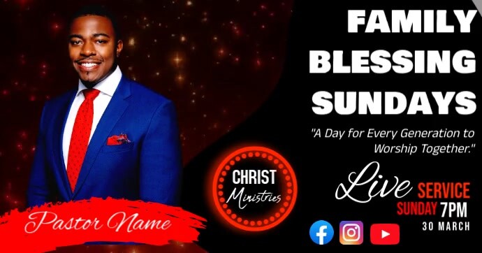 Copy of Sunday Live Service Facebook Shared Image | PosterMyWall