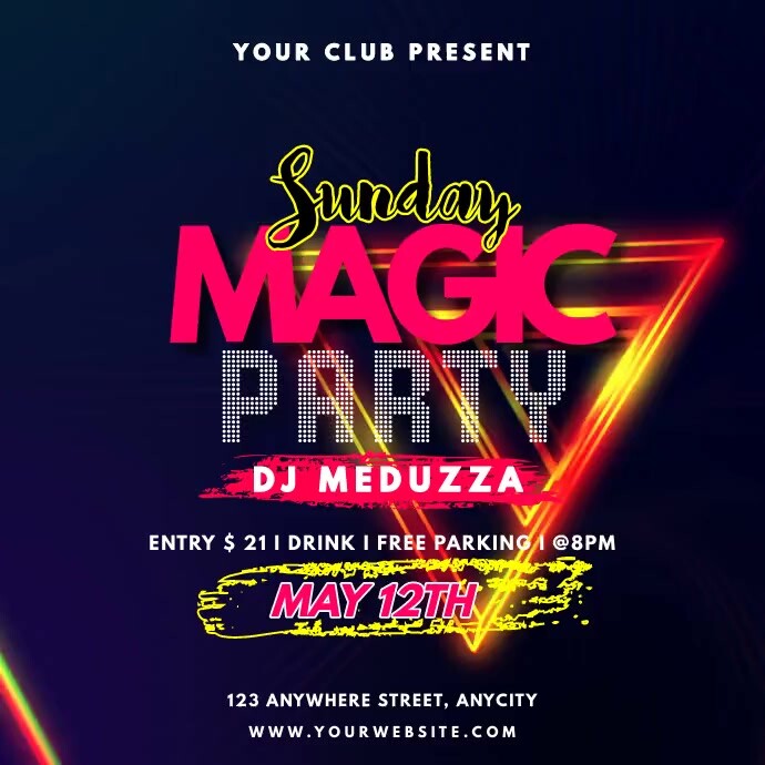 Sunday Magic Party Templat | PosterMyWall