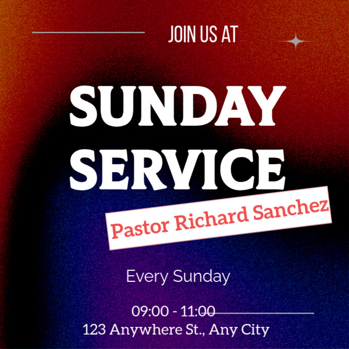 Szablon Sunday Morning Church Service | PosterMyWall