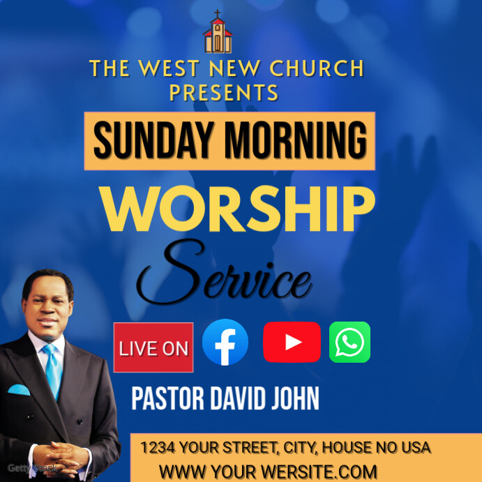 SUNDAY MORNING WORSHIP Service , Church worsh Template | PosterMyWall