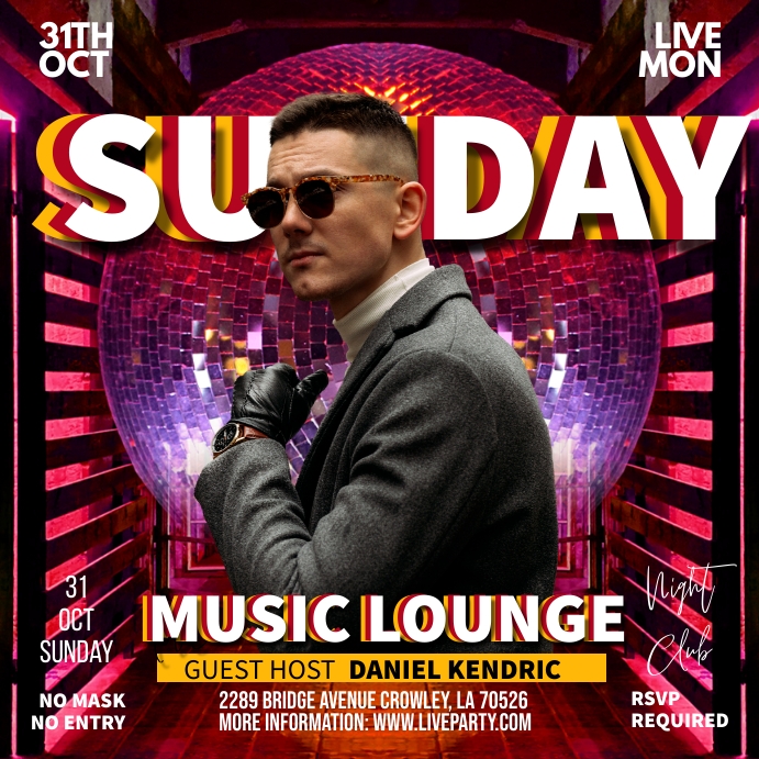 Sunday Music Lounge Template | PosterMyWall