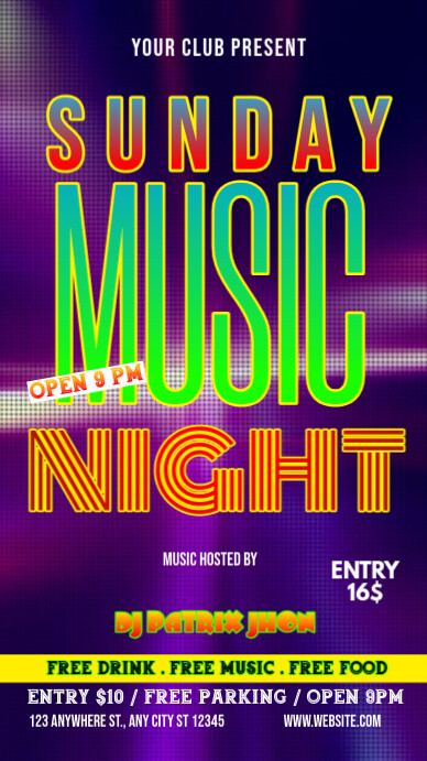 Copy of sunday music night poster | PosterMyWall