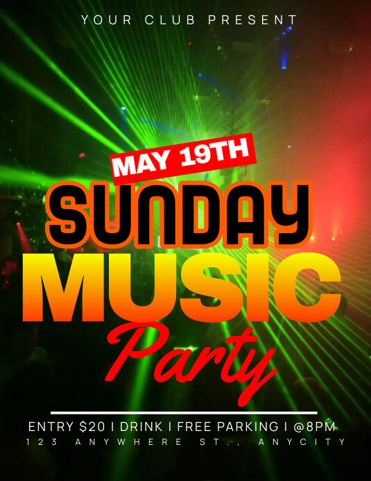 Sunday Music Party Template | PosterMyWall