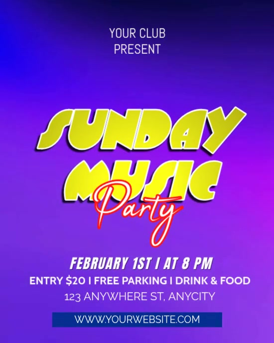 Sunday music party Template | PosterMyWall