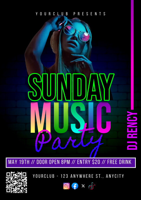 Copy of Sunday Music Party | PosterMyWall