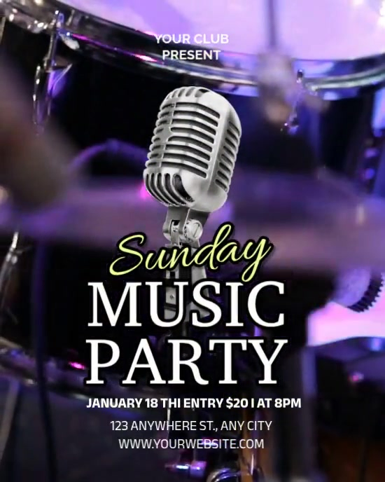 Sunday music party Template | PosterMyWall