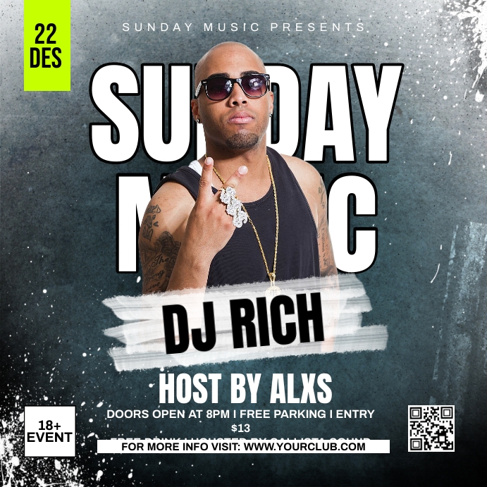 Sunday Music Party Template | PosterMyWall