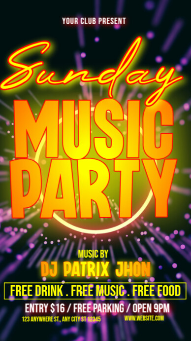 Sunday music party poster Template | PosterMyWall