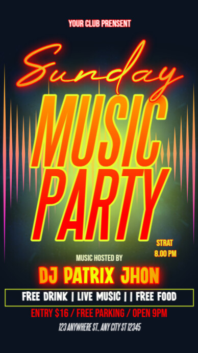 Plantilla de Sunday music party poster | PosterMyWall