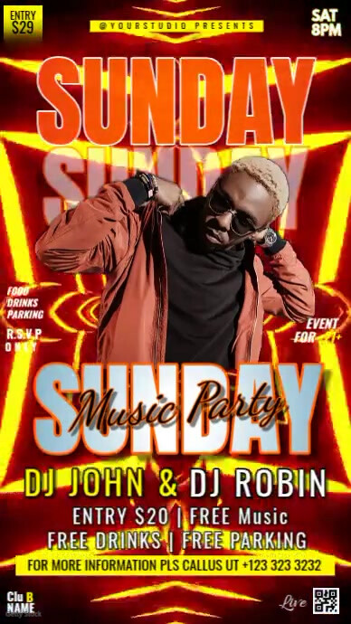 Copy of Sunday Music Party Video | PosterMyWall