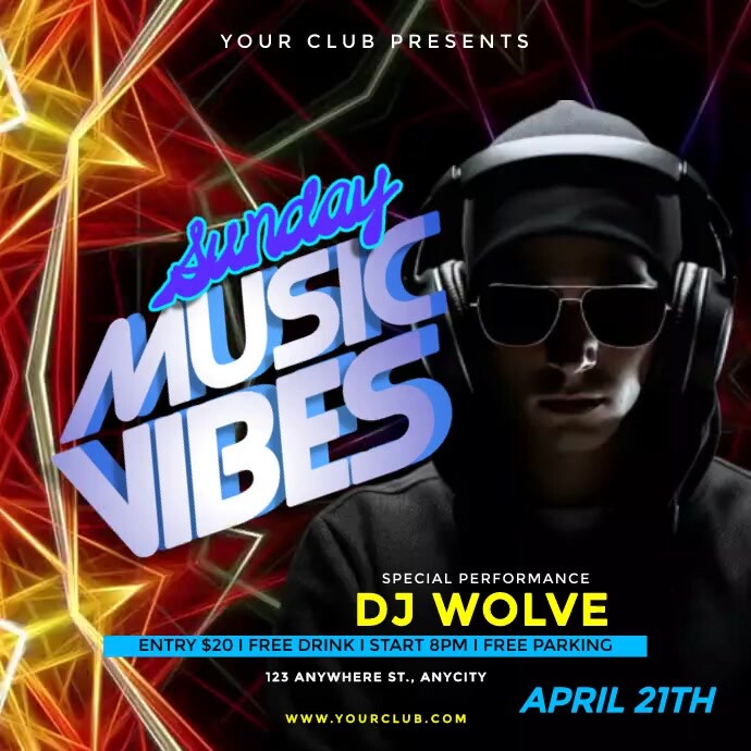 Sunday Music Vibes Template | PosterMyWall