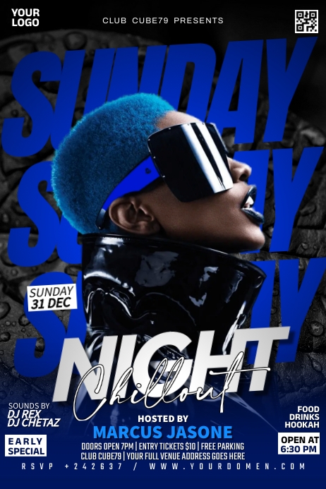 Sunday night chillout Template | PosterMyWall