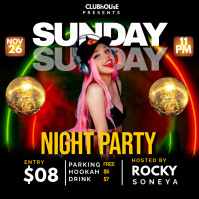 sunday party club dj bar night Template | PosterMyWall