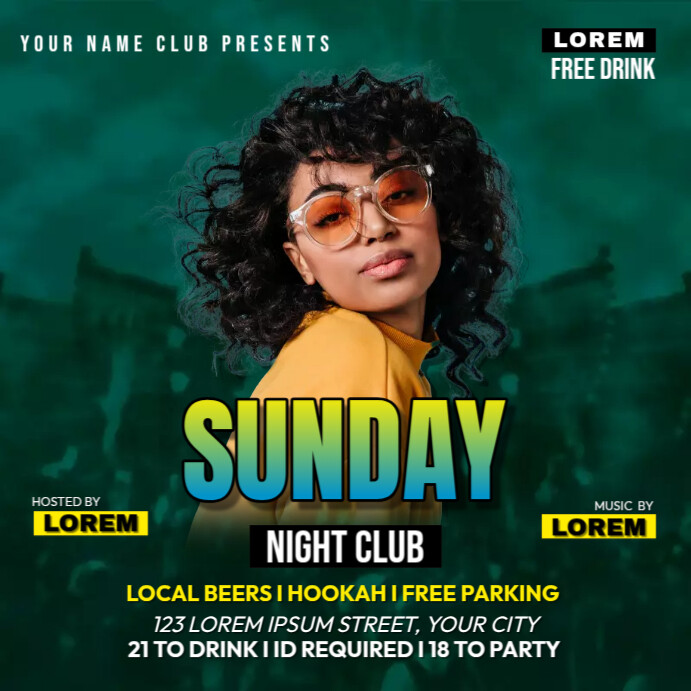 Sunday Night Club Template | PosterMyWall