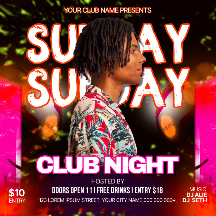 Sunday Night Club Template | PosterMyWall