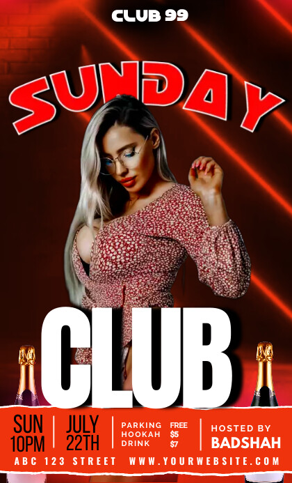 sunday night club dj Party Template | PosterMyWall