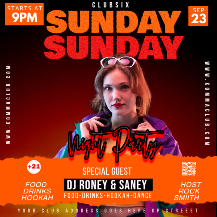 Copy of sunday night club party | PosterMyWall