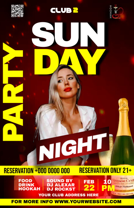 sunday night club party Template | PosterMyWall