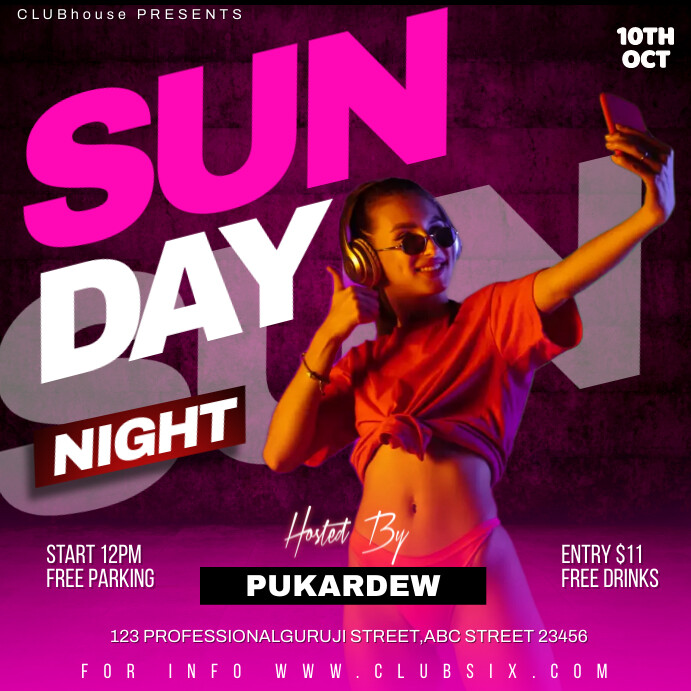 sunday night club party Template | PosterMyWall