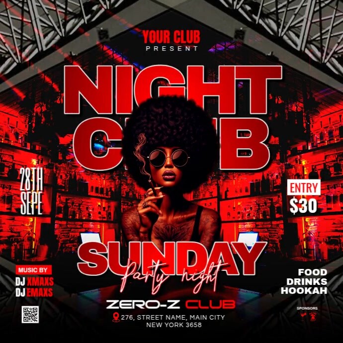 Sunday Night Club Party Template | PosterMyWall