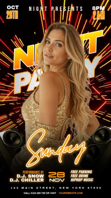 Sunday Night Club Party Template | PosterMyWall