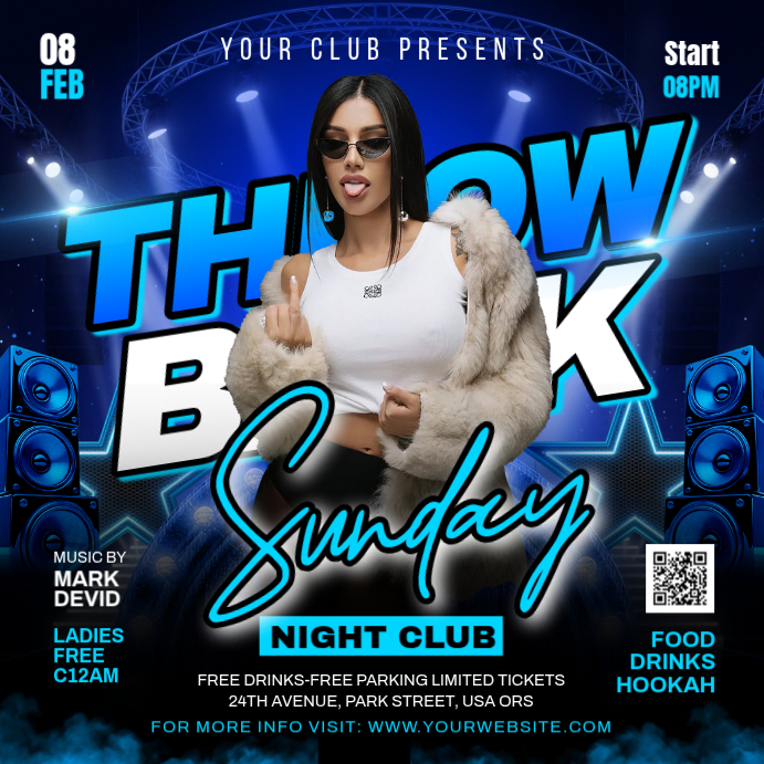 Sunday night club party Template | PosterMyWall