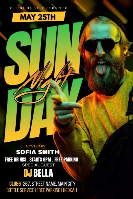 Szablon Sunday Night Club Party | PosterMyWall