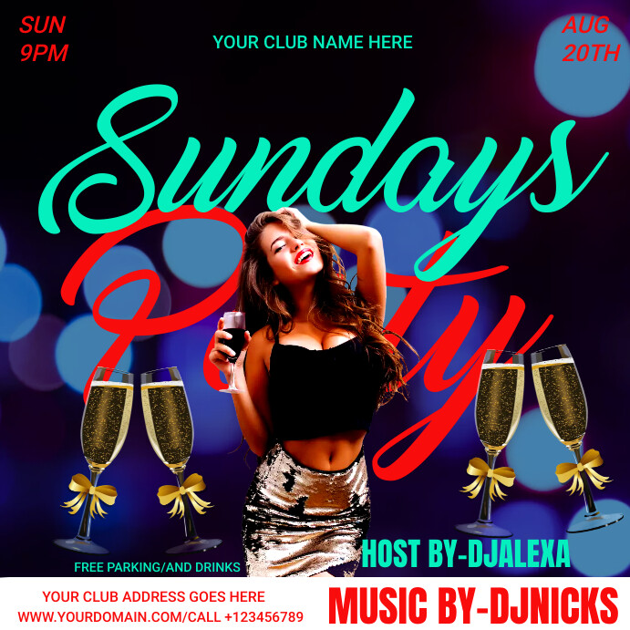 Sunday night club party Template | PosterMyWall