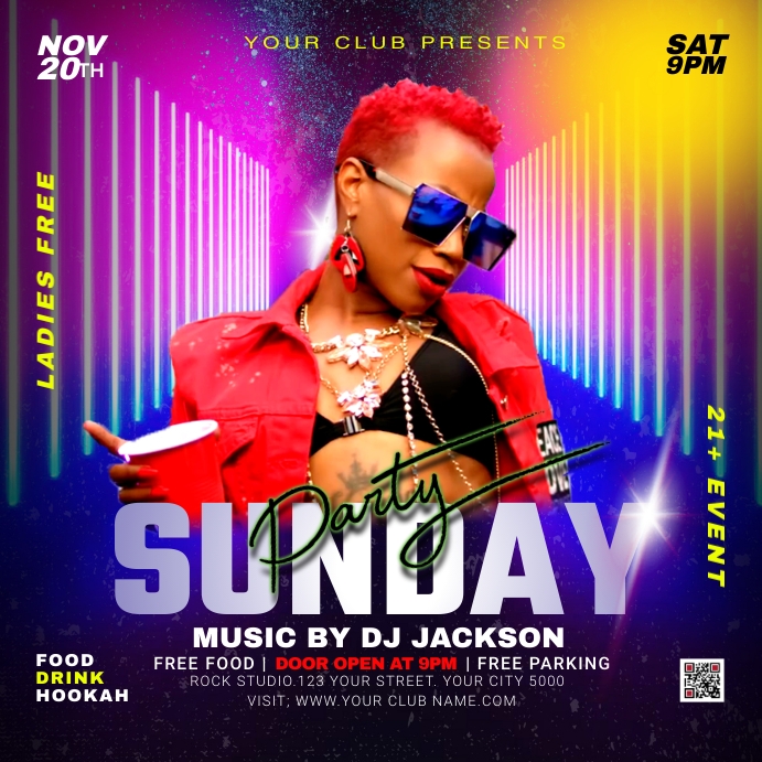 sunday night club party flyer Template | PosterMyWall