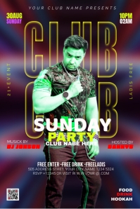 sunday night club party poster Template | PosterMyWall