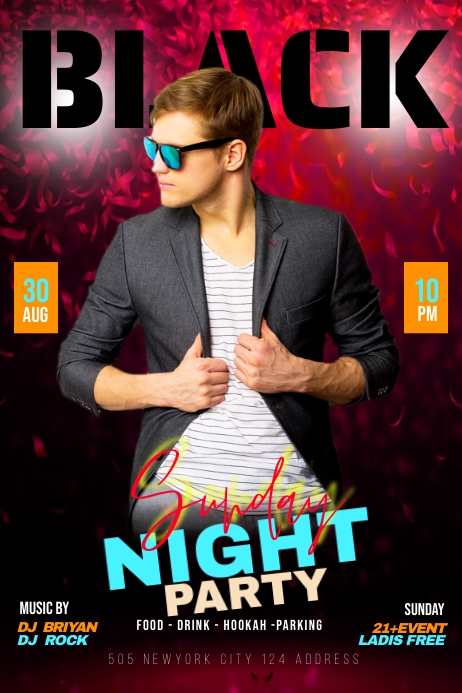sunday night club party poster Template | PosterMyWall