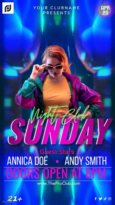 Sunday Night Club Video Template | PosterMyWall