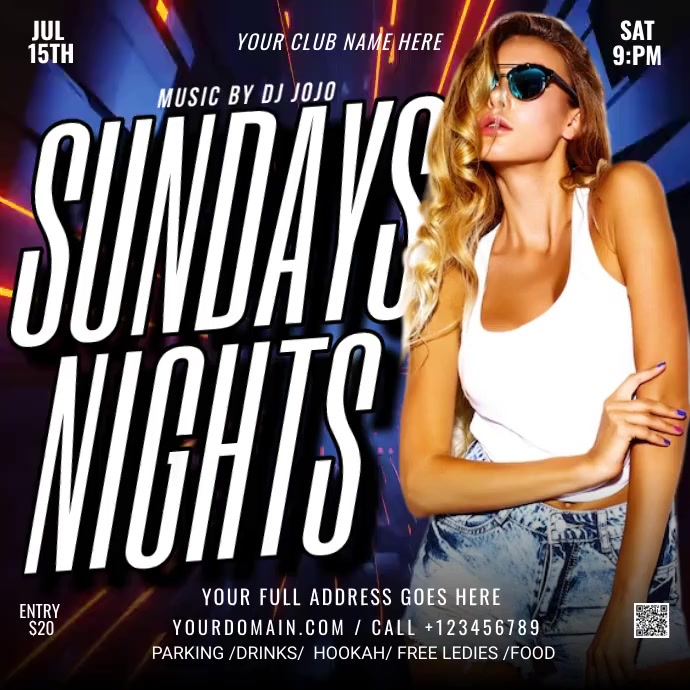 SUNDAY NIGHT Template | PosterMyWall