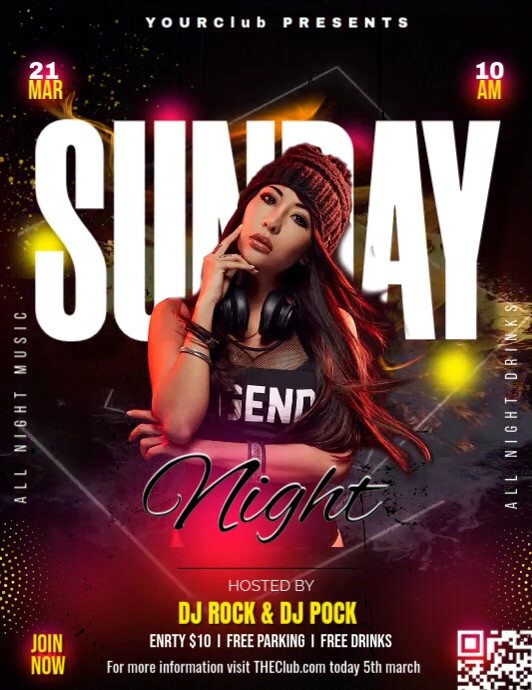 SUNDAY NIGHT Template | PosterMyWall