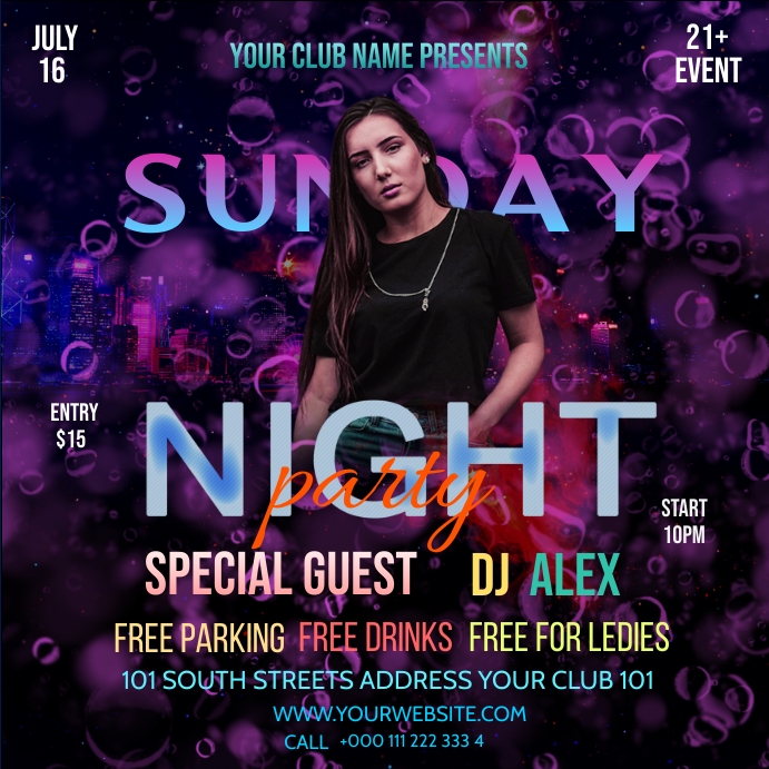 SUNDAY NIGHT Template | PosterMyWall