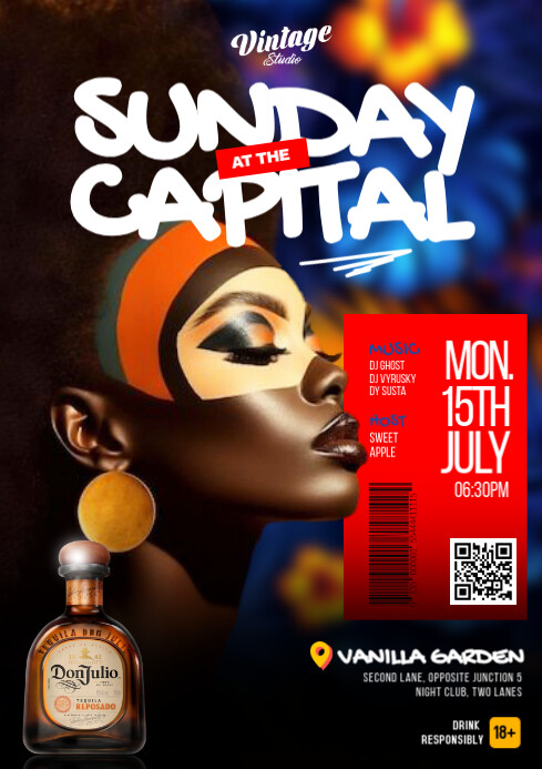 Sunday Night Event Party Flyer Poster A4 | PosterMyWall