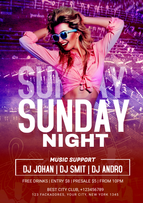 Sunday night flyer Template | PosterMyWall